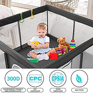 Baby Playpen,50"x50"x26.5" Large Baby Playards with Zipper Gates,Large Baby Playard for Toddler, BPA-Free, Non-Toxic, Safe No Gaps Play Yard for Babies, Indoor and Outdoor Baby Activity Centers