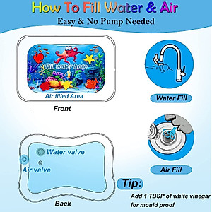 Niskite Tummy Time Water Mat - Baby Water Play Mat Tummy Time Toys,Inflatable Baby Tummy Time Mat for Sensory Development,Baby Toys for 3 6 9 12 Months Infant Boy Girl Gifts