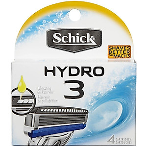 Schick Hydro 3 Blade Razor Cartridge Refill-4 ct