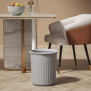 2 Pack Small Trash Can, 9.25 Inch Bathroom Trash Can, Lidless Garbage Can, Slim Waste Basket, Round Garbage Can, Plastic Trash Bin for Kitchen, Dorm, Bedroom, Office, Study, Compact Spaces (2)