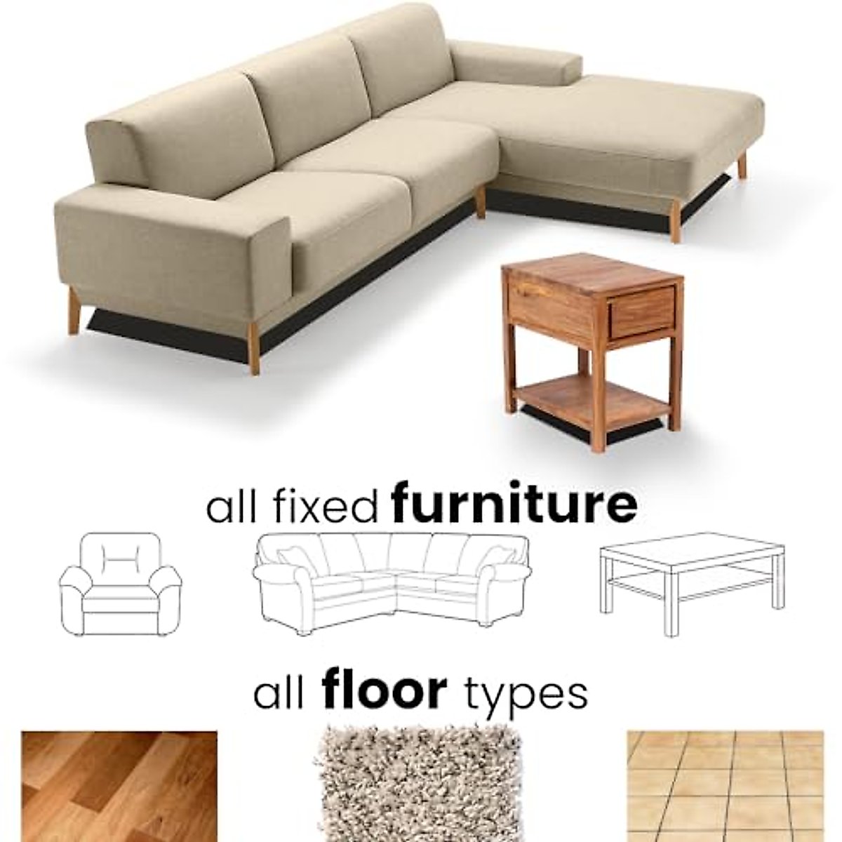 Under Couch Blocker Toy Blocker– See What You’ve Been Missing. Patented Design: Whole Couch Kit - Adjustable Height & Length, Custom Fits All Fixed Furniture, Black Cardboard (21 ft)