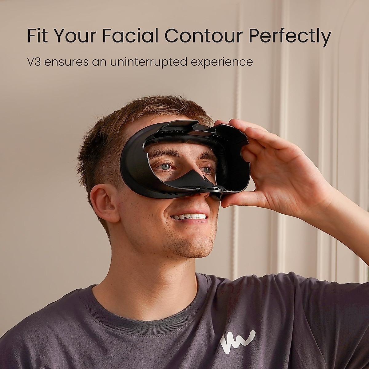 KIWI design V3 Facial Interface, Face Pad Compatible with Meta Quest 3 Accessories, NOT Compatible with Meta Quest 3S