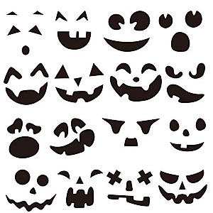 Halloween Pumpkin Stickers Crafts Decorations -Make Your Own Jack-O-Lantern - Trick or Treat Party Supplies 64Ct