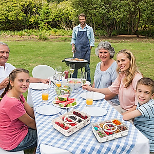 Kenswiss 2 Pack Divided Serving Tray with Lid and Handle | Portable Snackle Box for Adults, Kids | Charcuterie Container with 8 and 4 Compartments | Snack Organizer for Fruits and Travel