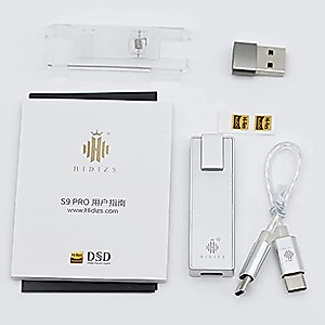 Upgraded Hidizs S9 Pro USB-C Amp DAC Headphone Amplifier Portable Headphone Adapter Balanced and Single-Ended Hi-Res Compatible for iOS Android Windows (Silver)