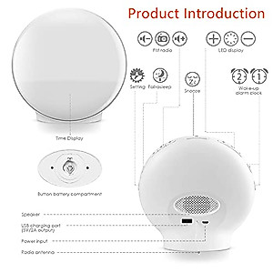 Wake Up Light Sunrise Alarm Clock for Kids, Heavy Sleepers, Bedroom, with Sunrise Simulation, Sleep Aid, Dual Alarms, FM Radio, Snooze, Nightlight, Daylight, 7 Colors, 7 Natural Sounds, Ideal for Gift