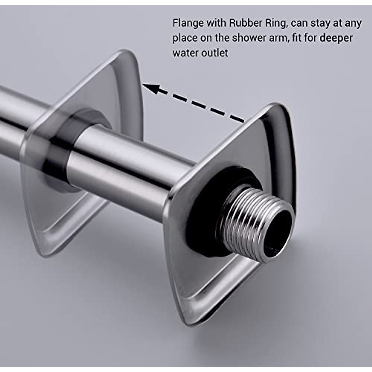 TRUSTMI Shower Arm with Flange, S Shape 13 Inch High Rise Stainless Steel Fixed Shower Head Extension Pipe Arm Replacement, Brushed Nickel