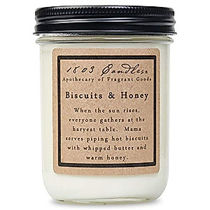 1803 Candles - 14 oz. Jar Soy Candles - (Biscuits and Honey)