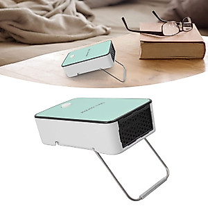 ciciglow Mini Air Heater, Desktop Heater with Rotatable Bracket Cyan Mute Quick Heating Electric Air Warmer for Home Room Office (US Plug 110V)