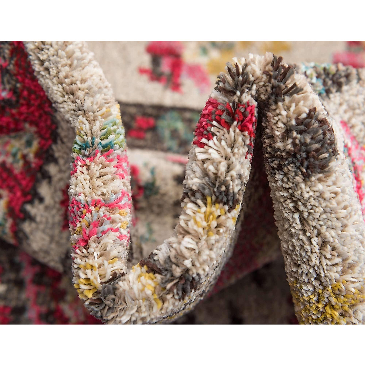 Unique Loom Sedona Collection Southwestern, Geometric, Border, Over-Dyed, Modern, Tribal, Abstract Area Rug, 9 ft x 12 ft, Multi/Beige