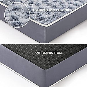 Orthopedic Memory Foam Dog Bed for Large Dogs, Waterproof Dog Crate Bed, Washable Pet Mat with Removable Cover and Nonskid Bottom