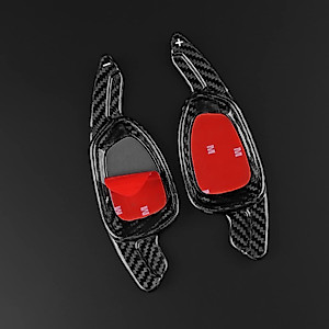 AIRSPEED Car Steering Wheel Paddles Carbon Fiber Steering Wheel Shift Paddle Extended Shifter Trim Cover Accessories for Audi A5 S3 S5 S6 SQ5 RS3 RS4 RS5 RS6 RS7, Black