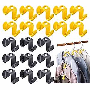 Premium Hanger Hooks, Double-Sided Coat Clothes Hanger Connector Hooks, 40 Value Pack Hanger Extender Clips, Heavy Duty Closet Space Savers and Organizer Closets Hooks Closet Space Hooks 2 Color