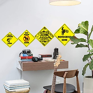 BMX Crossing Sign Zone Xing | Indoor/Outdoor | 12" Tall Bike Frame Bars Race Helmet Biking Biker Bikes Racing