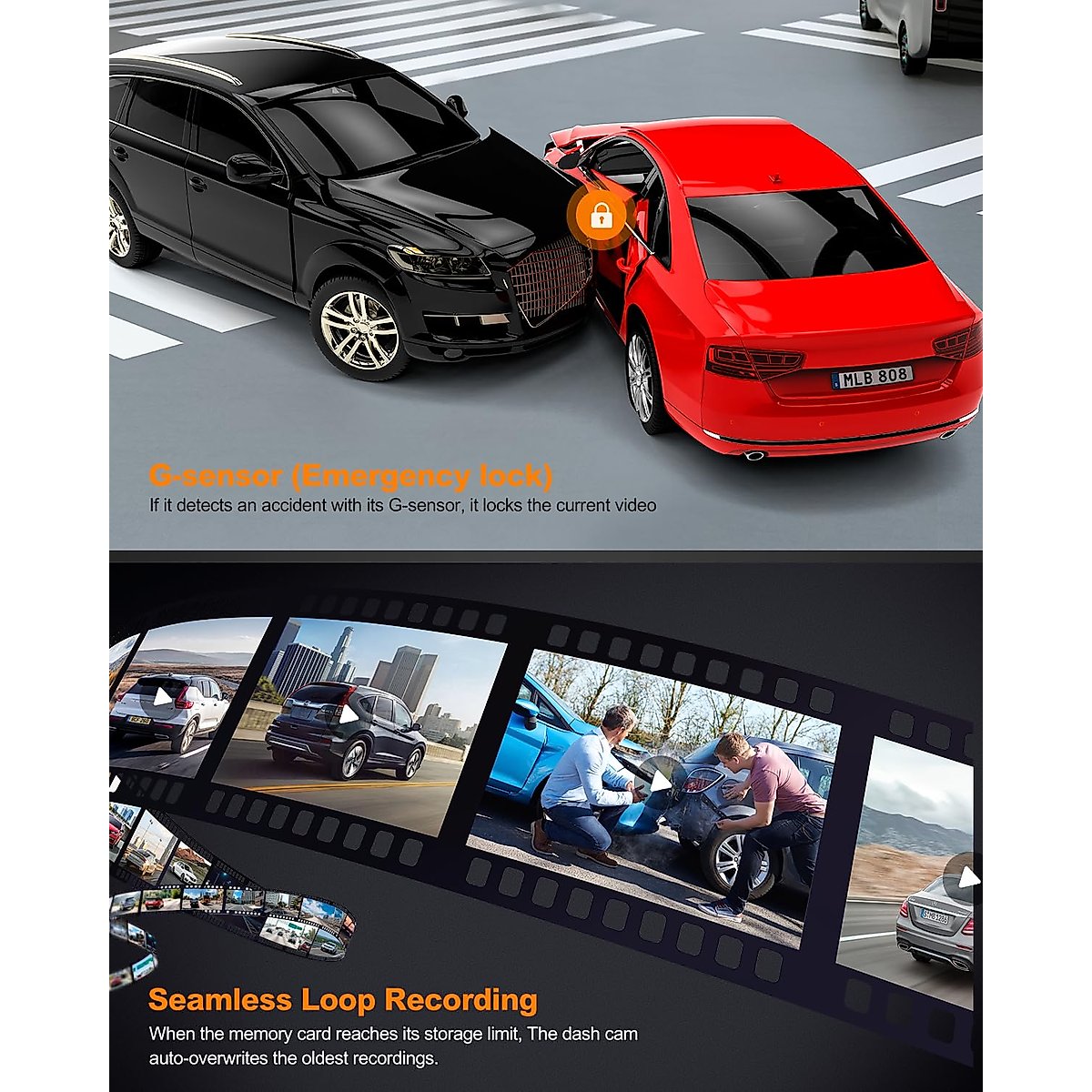 YEECORE Dual Dash Cam, Real 4K+1080P Front and Rear Dash Camera, Built-in WiFi GPS, 3" IPS Screen, HDR Night Vision, 24H Parking Monitor, 157°Wide Angle Dash Camera for Cars, Loop Recording (H22)