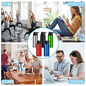 LYDTICK 10 Pack Water Bottles Bulk, 20oz Sports Aluminum Water Bottle with Snap Lids Metal Reusable Water Bottles Leak proof Personalized Bottle for Travel Camping Gym Hiking Fishing(Blue)
