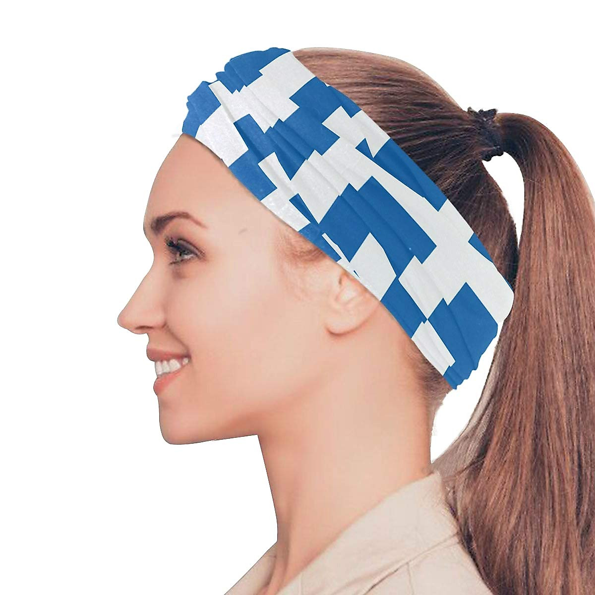 CHLBOJ Greek Flag Headband Scarf Bandana, Muffler, Neck Gaiter, Magic, Facemask Collars
