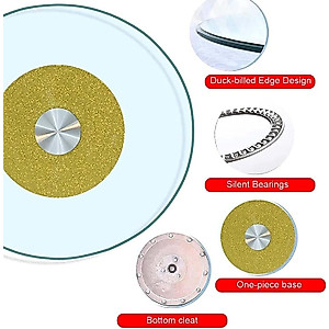 Lazy Susans Turntable Glass Lazy Susan Serving Turntable, 50-120cm, 360-Degree Free Rotating Anti-tilt Spinning Dining Table Centerpiece ， Serving Platters For Kitchen Dining Table Hotel (Color : Gol