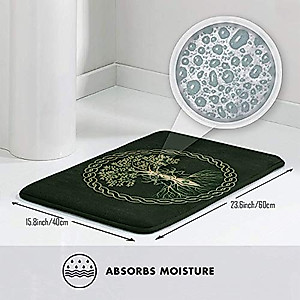 DIDIDI Christmas Yule Pagan Norse Wiccan Throw Area Ground Mat Accent Floor Carpet Outside Door Set Restroom Kitchen Bathroom Decor Welcome Entryway Rug Sign Celebrate Decorations Ornament