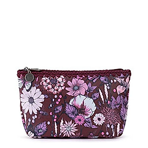 Sakroots Womens Essential Medium Pouch in Coated Canvas, Cabernet Bloom, One Size US