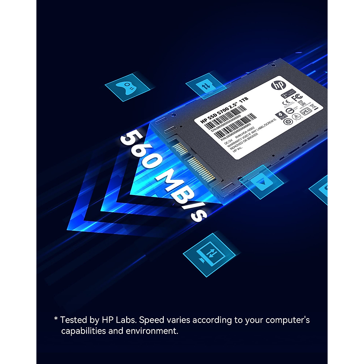 HP S700 2.5" 1TB SATA III 3D Internal Solid State Drive (SSD) 6MC15AA#ABC