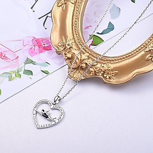 JXJL Swimming Pendant Necklace for Swimmer Athletes S925 Sterling Silver Inspirational Gift Jewelry for Swimming Lovers Woman