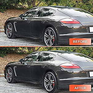 ACLONG Pillar Posts Door Window Trim Glossy Black Stainless Steel Pillar Posts Molding Trim Compatible with Porsche Panamera 2009-2016, Anti Scratch Stickers Door Pillar Moldings Cover Set -Set of 4