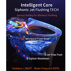 EPLO DP7 Smart Toilet with Bidet Built in,Auto Open/Close,Heated Seat,Automatic Flush Bidet Toilet,Night Light,Elongated Japanese Toilets for Bathroom