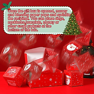 Kosiz 2 Sets Christmas Exploding Gift Box Exploding Pop Gift Box for Money Pop Gift Box Explosion Money Gift Boxes for Cash Birthday Xmas Relatives Friends Women Men Kids Gift(Santa Claus)