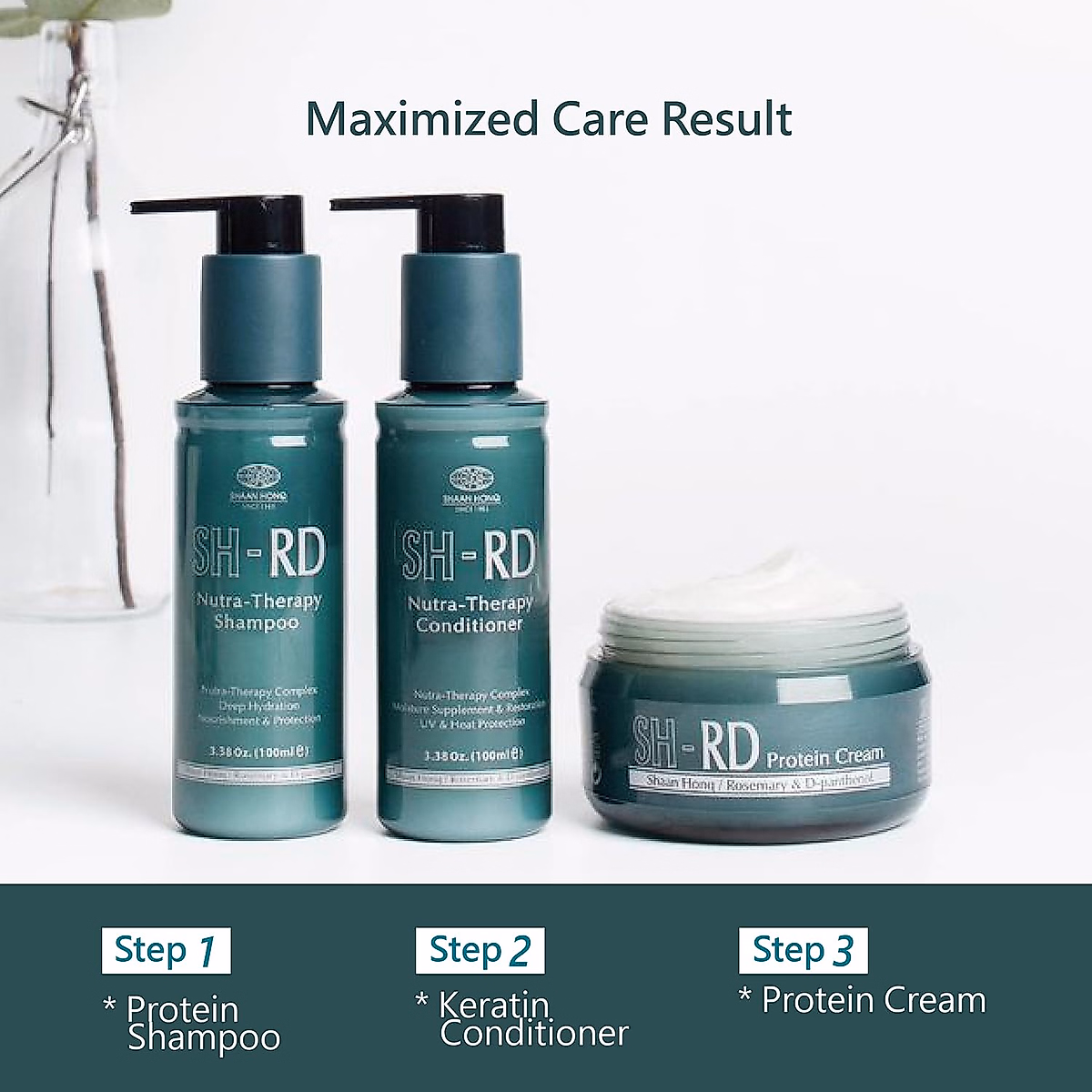 SH-RD Nutra-Therapy Shampoo for Dry Damaged Hair | Protein Shampoo Reduces Split Ends | Moisturizes Frizzy Hair | Suitable for Color-Treated, Bleached Hair - 16.9oz/500ml