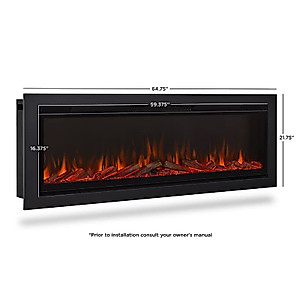 Real Flame 65" Wall- Mount or Recessed Electric Fireplace Insert by Real Flame