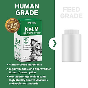 Mepet Joint Support for Dogs - Mouth Dissolving Strips, Green Lipped Mussel Hip & Joint Health Supplement, Vitamin D3 & E for Arthritis - No Allergen & Additive - Pet Health Supplies - Beef, 30 Strips