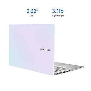 ASUS VivoBook S14 S433 Thin and Light Laptop, 14” FHD Display, Intel Core i5-1135G7 CPU, 8GB DDR4 RAM, 512GB SSD, Thunderbolt 3, Wi-Fi 6, Windows 10, AI Noise-Cancellation, Dreamy White, S433EA-DH51