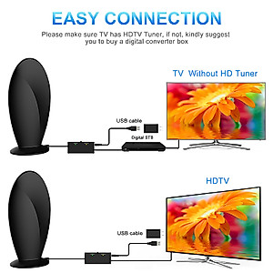 LUPATDY Digital Antenna for Smart tv, 2025 Upgraded Outdoor/Indoor HD Digital Portable TV Antenna with Signal Booster Long 900+ Miles Range Support All TV with 4K 1080p Antenna para TV-32.8ft Coaxial