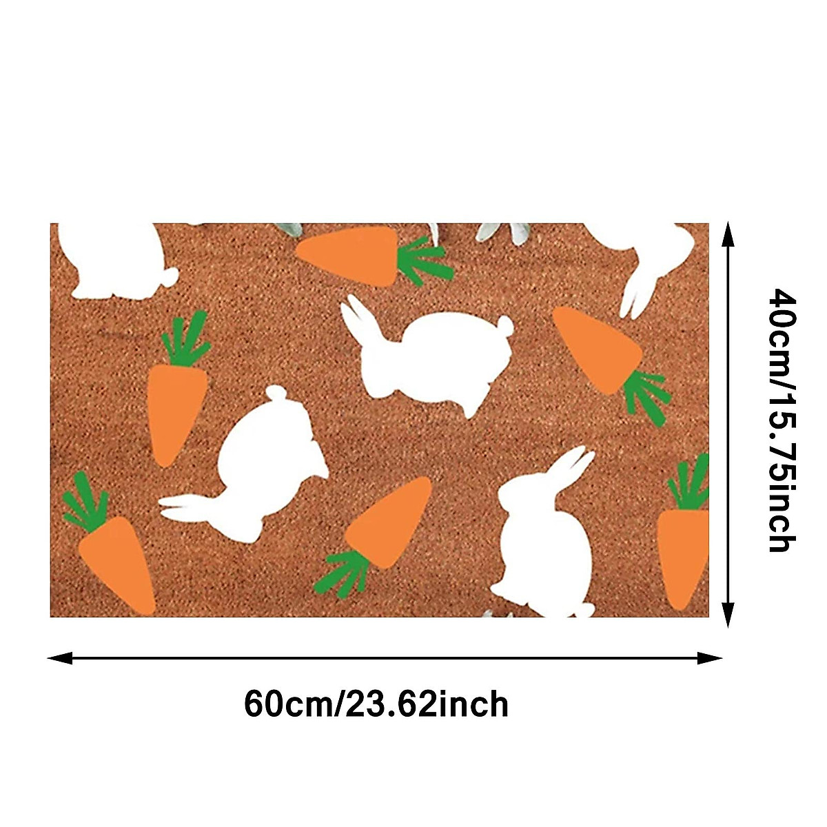 Easter Day Coir Door Mat Outdoor Your Name Est Bunny Happy Absorbent 23×16Inch Low-Profile Indoor Floormats Muddy