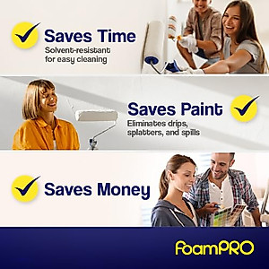 FoamPRO 61-5 Paint Can Spout, 5 Pack | One Size Fits All Pint, Quart & Gallon Painting Cans | All In One Pouring Accessory, Paint Brush Holder & Wiper | Paint Bucket Attachment With Yellow Mixing Tips