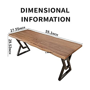 YOUYUCAI 55-inch Solid Wood Computer Desk Desktop Home Simple Modern Long Desk Double Desk Writing Desk Workbench,a01