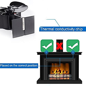 LESHP Heat Powered Fan 5 Blades Wood Stove Fan Fireplace Fan,Heat Powered Stove Fan for Wood Burning Stove/Log Burner/Fireplace/Buddy Heater/Wood Stove Accessories