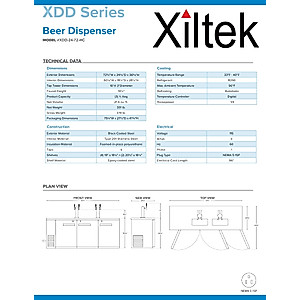 Xiltek 72" 3-Door Commercial Beer Dispenser - Double Tower Keg Cooler - Kegerator XDD-24-72-HC