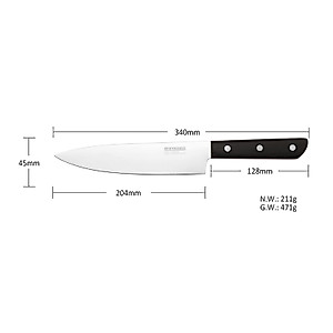 SHI BA ZI ZUO SL502 8 Inch Chef's Knife Cooking Knife Germany Stainless Steel Sharp Knives Ergonomic Cutlery Tool