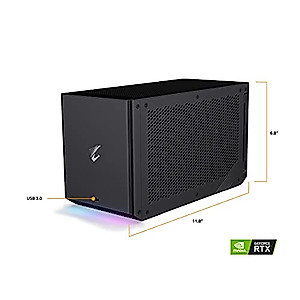GIGABYTE AORUS RTX 3080 Ti Gaming Box eGPU, WATERFORCE All-in-One Cooling System, Thunderbolt 3, GV-N308TIXEB-12GD External Graphics Card