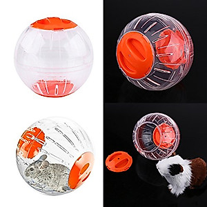 Hamster Exercise Ball,Delaman 4.7 inch Silent Hamster Mini Running Activity Exercise Ball, Toy Transparent Hamster Ball fo Hamster Running Activity (Orange)