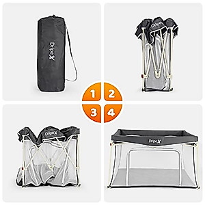 Foldable Playpen, Dripex Baby Playpen with Mat, Collapsible Baby Playpen, Playpen for Babies and Toddlers, 43" x 43" Baby Play Yard for Indoor&Outdoor