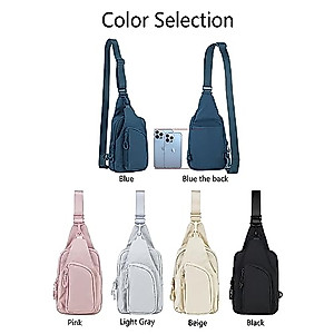 Niumike Small Sling Bag with Adjustable Straps Crossbody Chest Bags Lightweight Water-resistant Daily Backpack for Women Men Casual Outdoor Traveling Hiking, Black