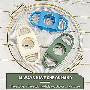 3 Pack Bottle Handles Compatible with Dr Brown Narrow Baby Bottles and Wide-Neck Bottles Non-Slip Easy Grip Handles - BPA-Free Food Grade Silicone Dishwasher Safe - Milk White, Green, Blue