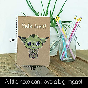Tree-Free Greetings 12 Pack Thank You Notecards,Eco Friendly,Made in USA,100% Recycled Paper, 4"x6", Yoda Best (TK30407)