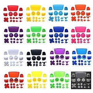 Full Buttons Set for PS5 Joysticks Dpad R1 L1 R2 L2 Direction Key ABXY Buttons Trigger Button Cap Cover for Sony Playstion 5 PS5 BDM-010 Game Console (Black)