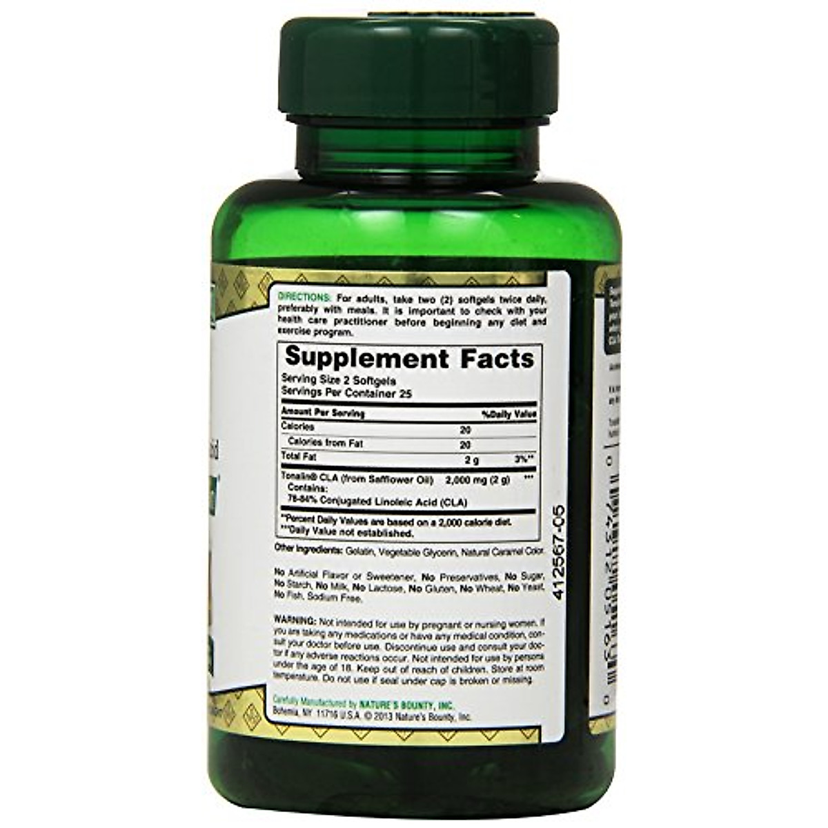 Nature's Bounty Tonalin Pills and Dietary Supplement, Diet and Body Support, 1000 mg, 50 Softgels