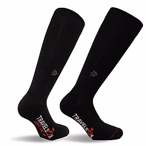 Travelsox TSS6000 Patented Graduated Compression Travel & Dress Socks Black XLarge