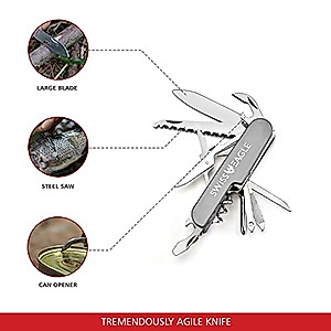 Swiss Eagle Multi-Tool Army Knife - Packs 11 Tools In Your Pocket